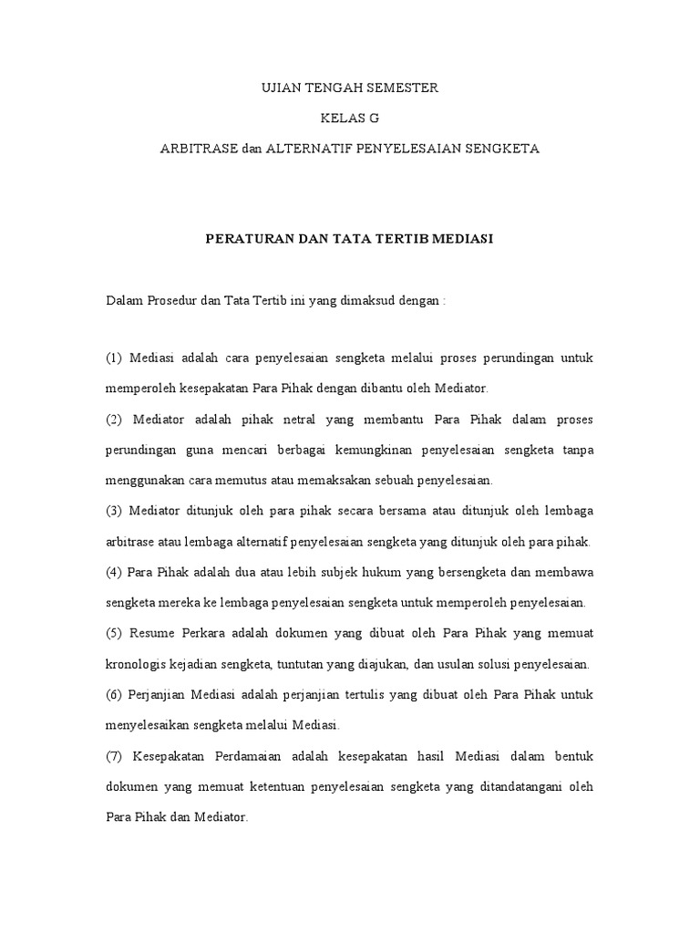 Contoh Format Tugas Arbitrase | PDF