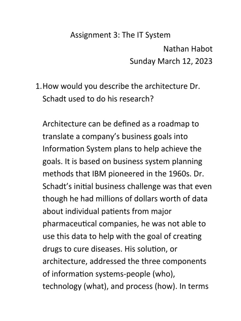 Assignment 3 - The IT System | PDF | Cloud Computing | Computer Network