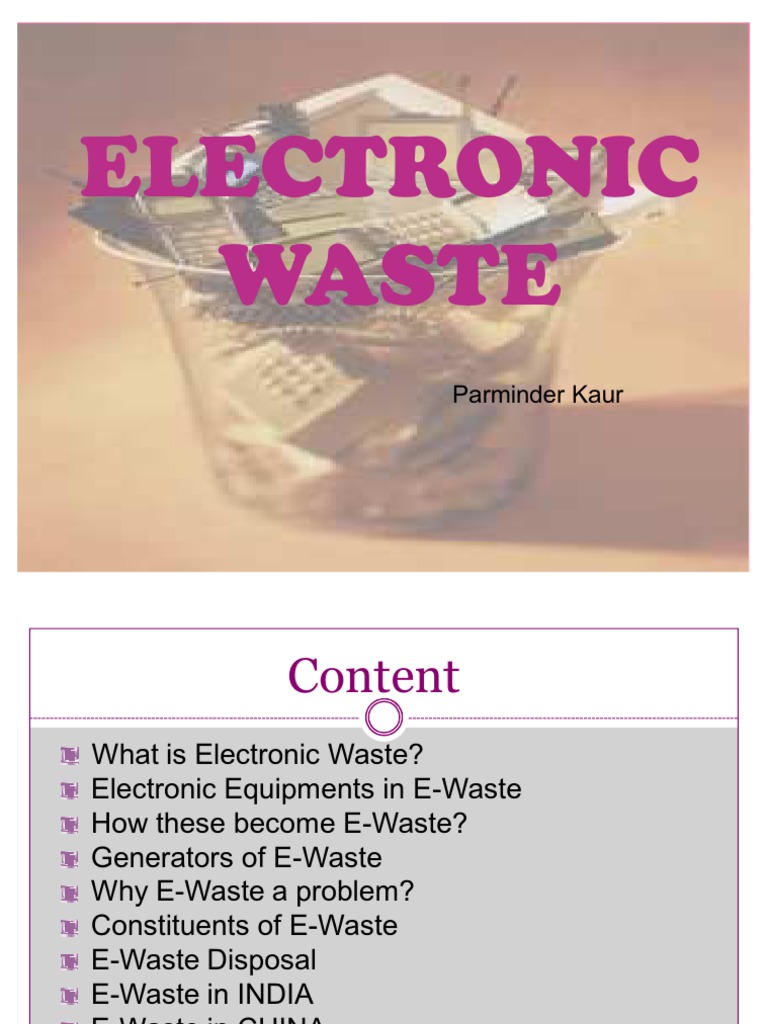 E-Waste Management Presentation | PDF