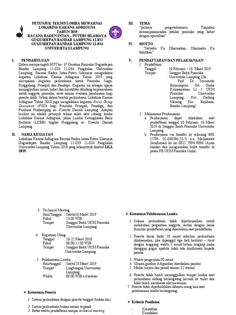 Juknis Mewarnai Lka 2019 | PDF