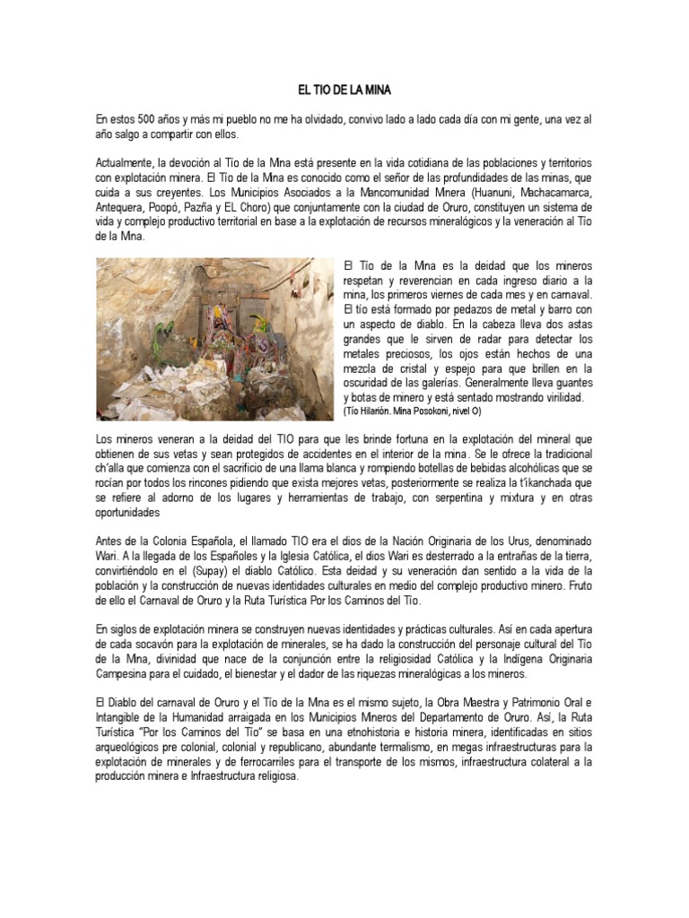 El Tio de La Mina | PDF | Minería