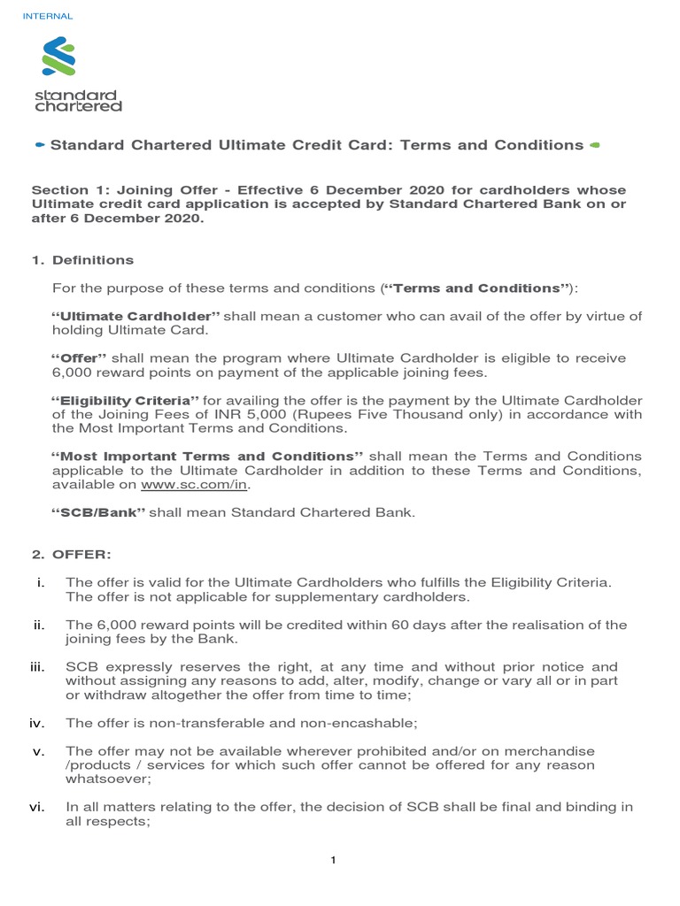 In Ultimate Credit Card TNC | PDF | Credit Card | Insurance