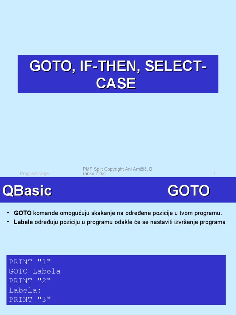 05 Goto If Case | PDF