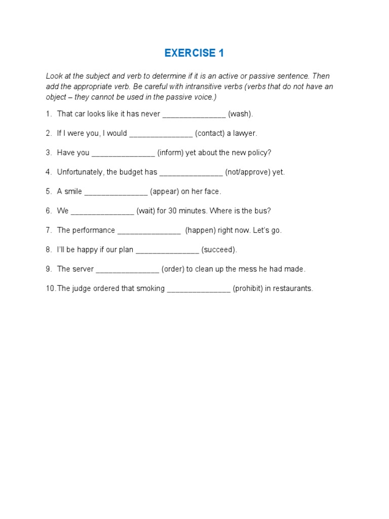 Active and Passive Voice Exercises | PDF | Yogurt | Soap
