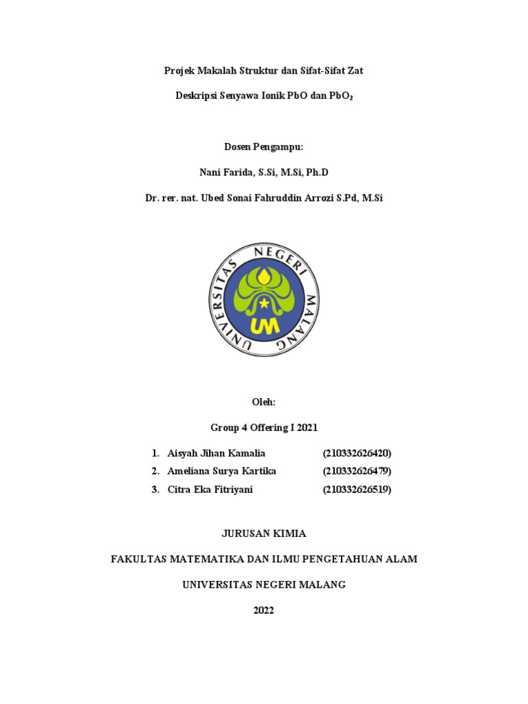Projek Makalah Struktur Dan Sifat | PDF