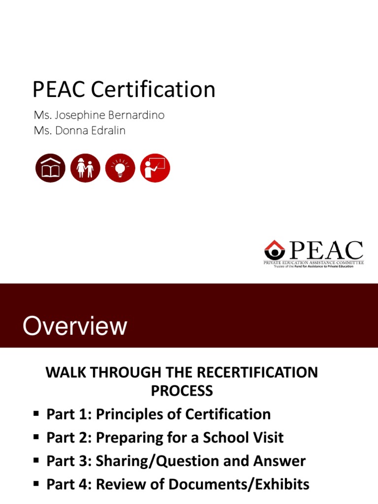 Peac Certification Peac Official Website | PDF | Certification | Schools
