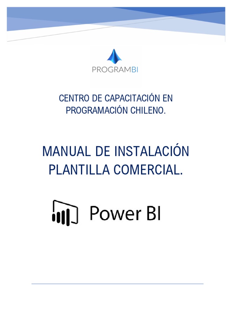 Manual de instalación de plantilla comercial en Power BI para el centro ...
