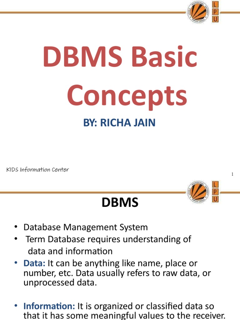 DBMS Ppts Till MTE | PDF | Databases | Data Model