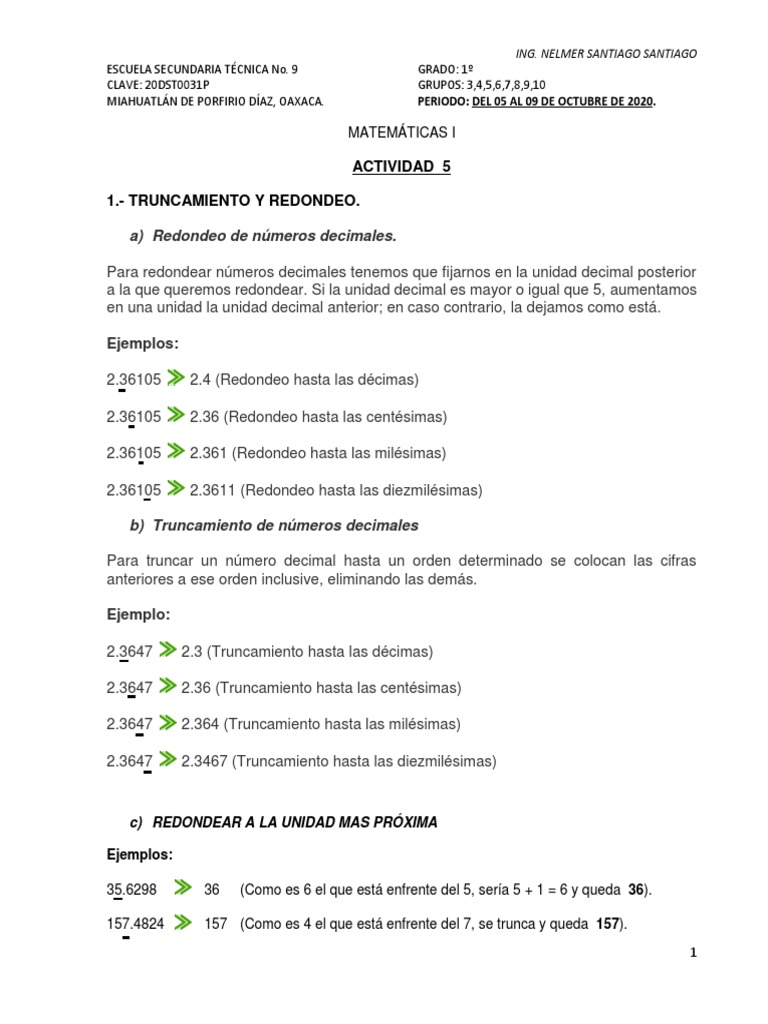 Ejercicios de Redondeo 2 | PDF | División (Matemáticas) | Número primo