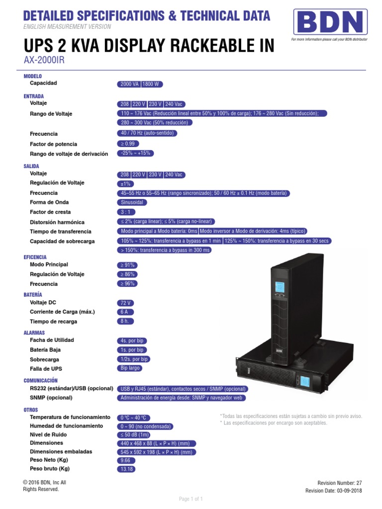 Ups 2kva | PDF | Metrología | Cantidad