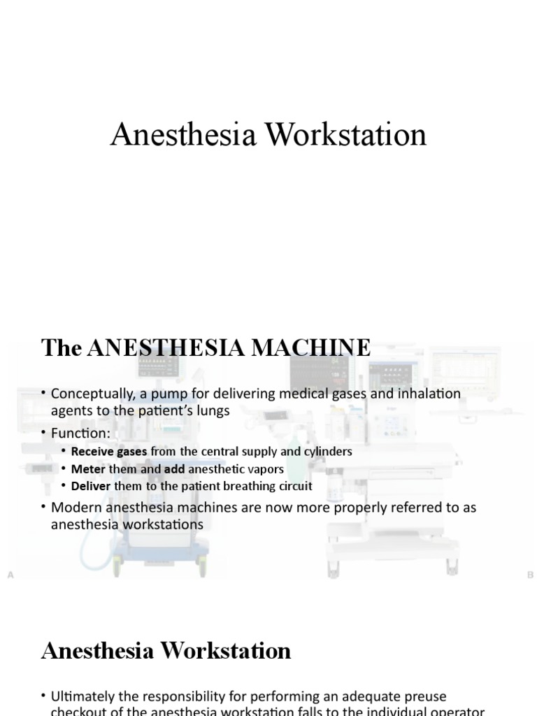 Anesthesia Workstation Safety Guide | PDF | Anesthesia | Gases