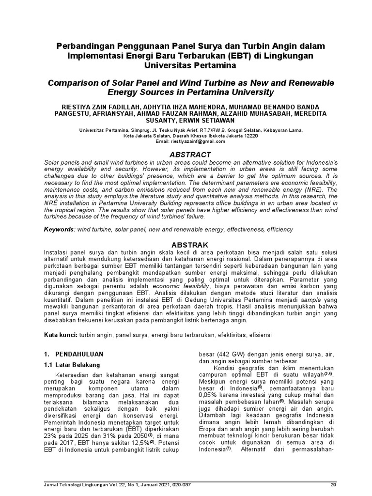 Konsep Turbin + Panel Surya | PDF