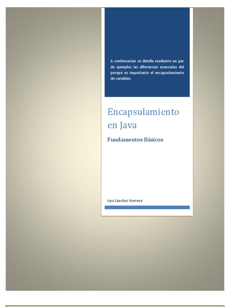 Encapsulamiento Java | PDF | Java (lenguaje de programación) | Clase (Programación informática)