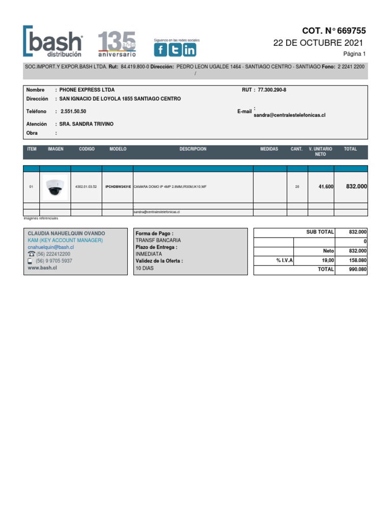 Bash Cam IP Domo 4M | PDF | Business | Economias