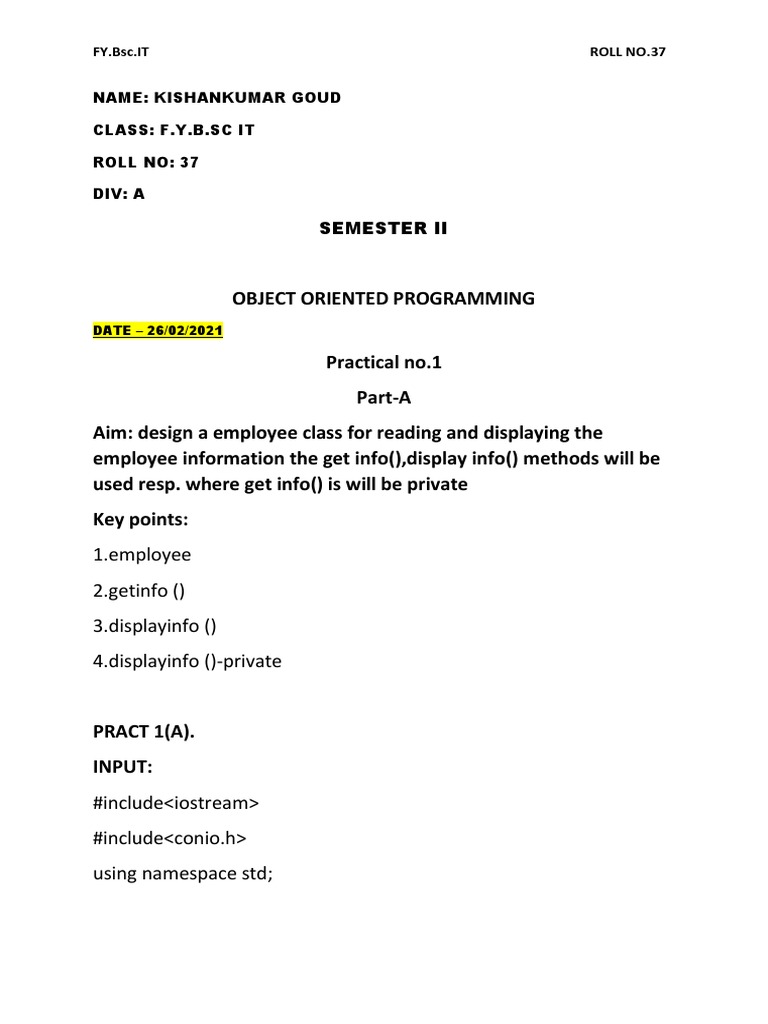 Object Oriented Programming Pdf Namespace Programming Paradigms