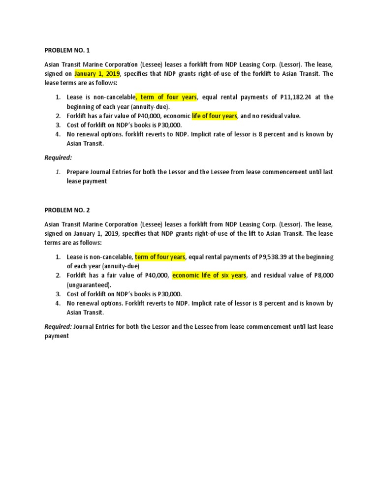 Leases Problems | PDF | Lease | Renting