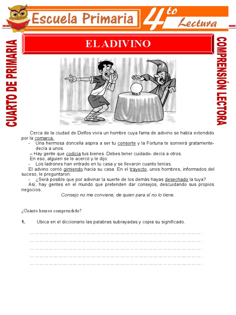 El Adivino para Cuarto Grado de Primaria | PDF
