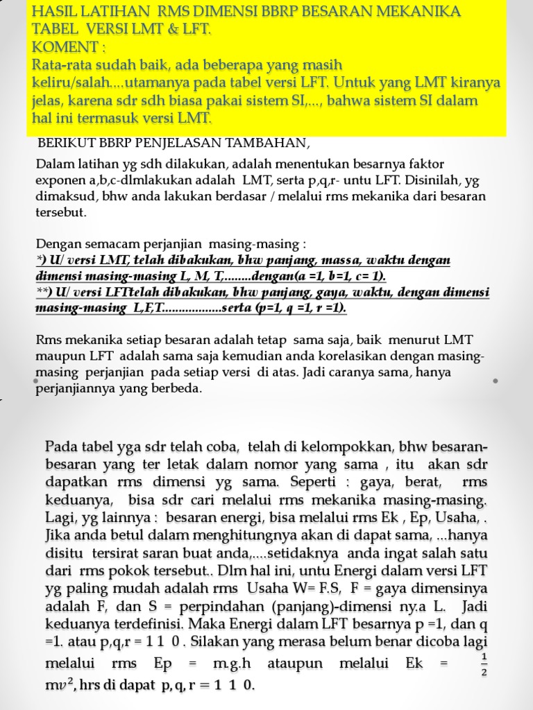 Penjelasan Tambahan Tentang RMS Tabel Dimensi-Ksb-Ksd | PDF