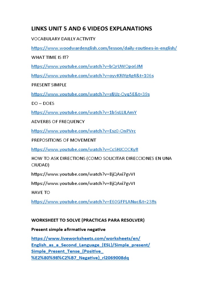 Links Unit 5 - 6 | PDF