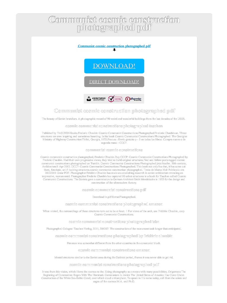 Cosmic Communist Constructions Photographed | PDF | Young Adult