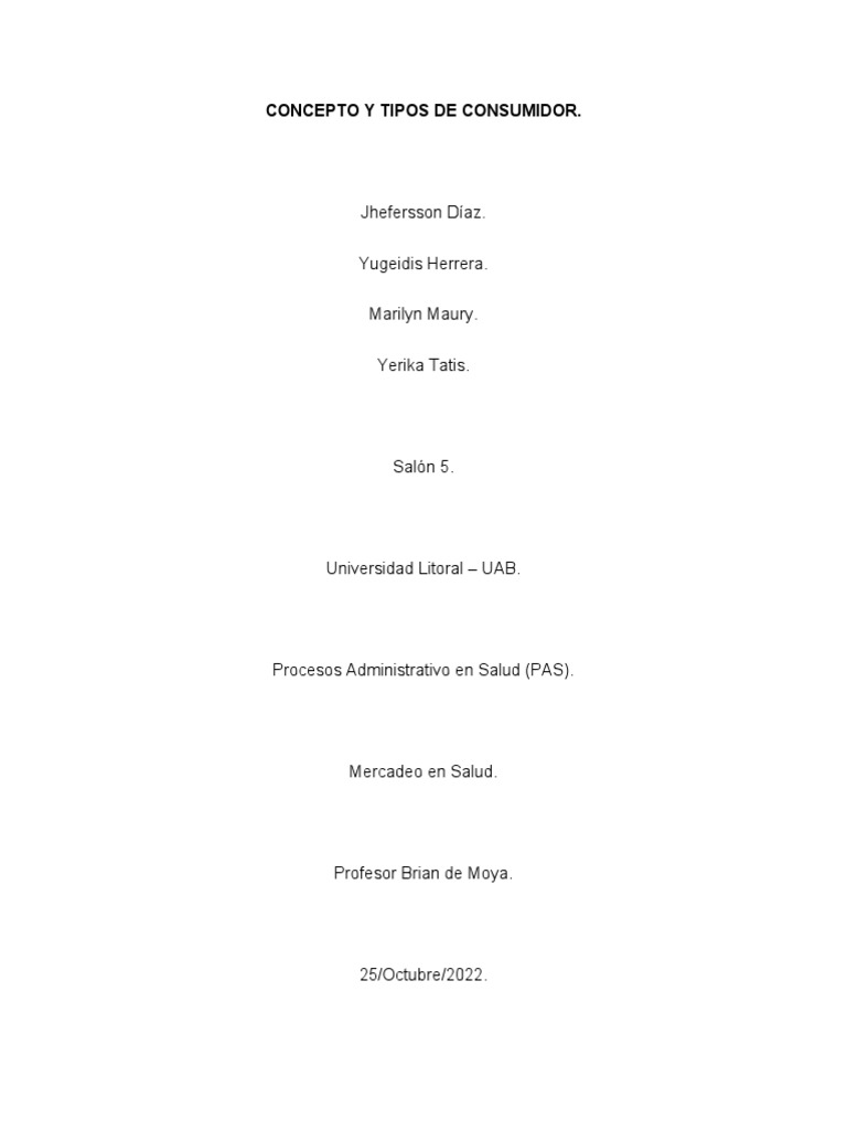 Concepto y Tipos de Consumidor | PDF | Los consumidores | Marca