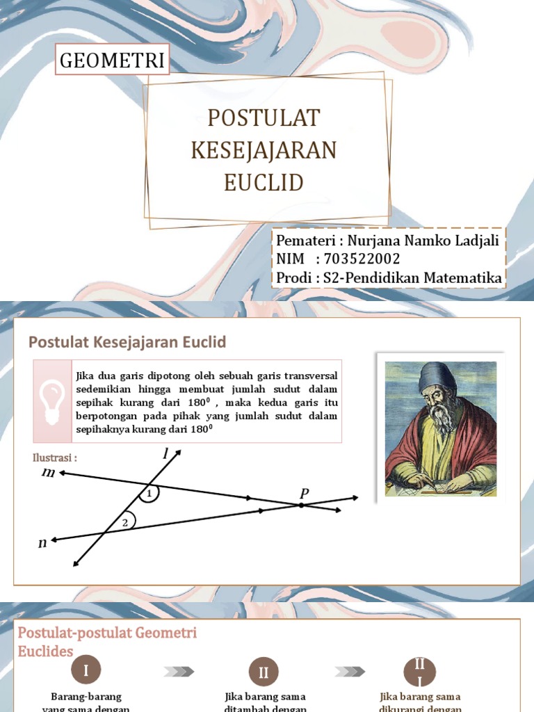 Postulat Kesejajaran Euclid | PDF | Metode & Bahan Ajar