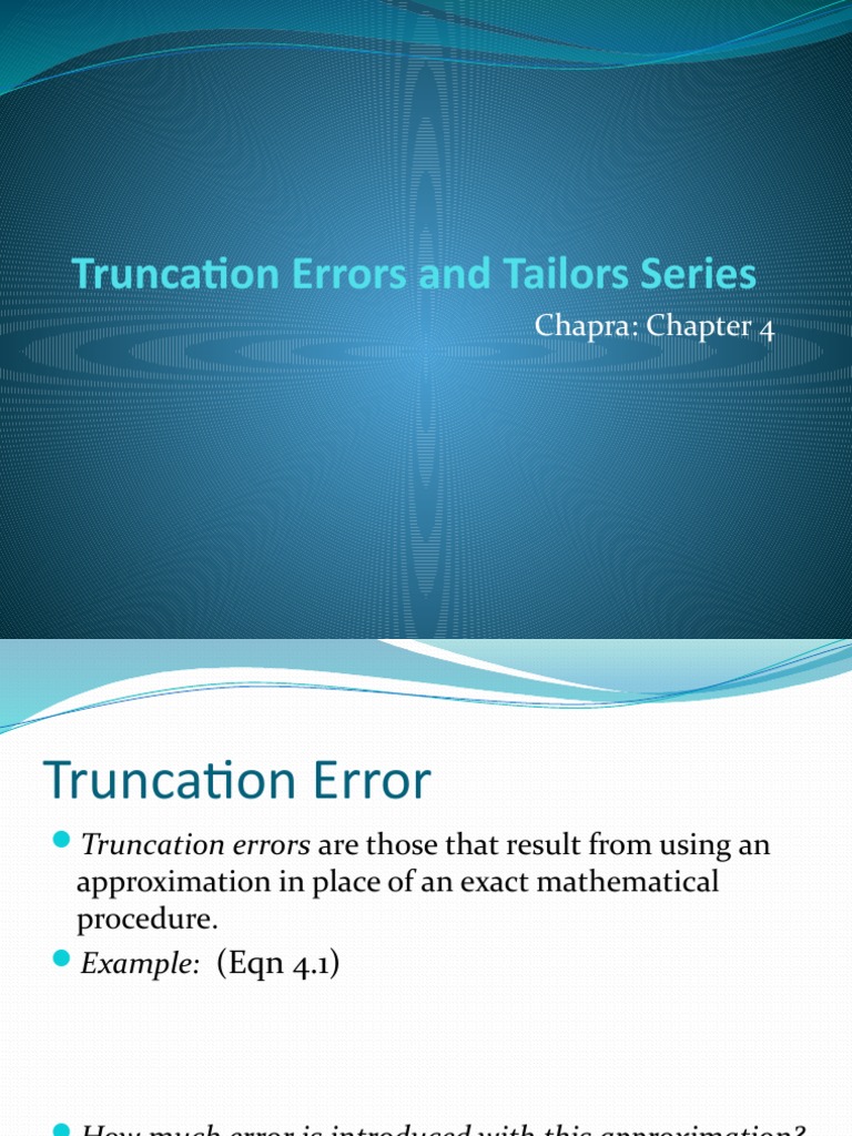 Truncation Errors And Taylor Series V2 Pdf 2636