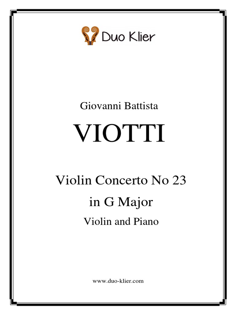 Viotti: Violin Concerto No 23 in G Major | PDF