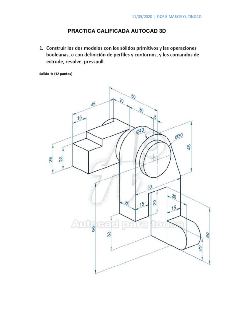 Practica Calificada Autocad 3D | PDF