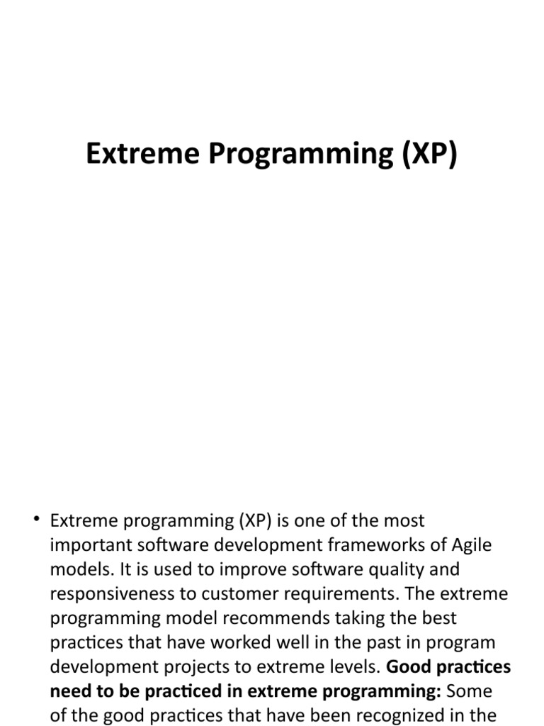 Extreme Programming Xp Pdf Computer Programming Software Testing 