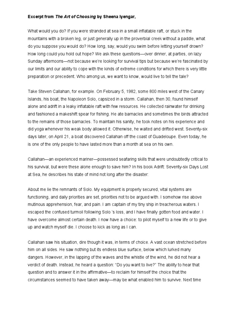 The Art of Choosing | PDF