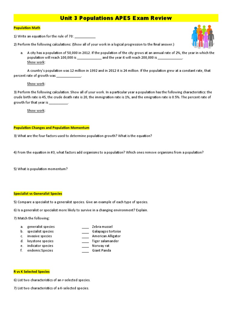 APES Unit 3 Populations AP | PDF | Population | Demography