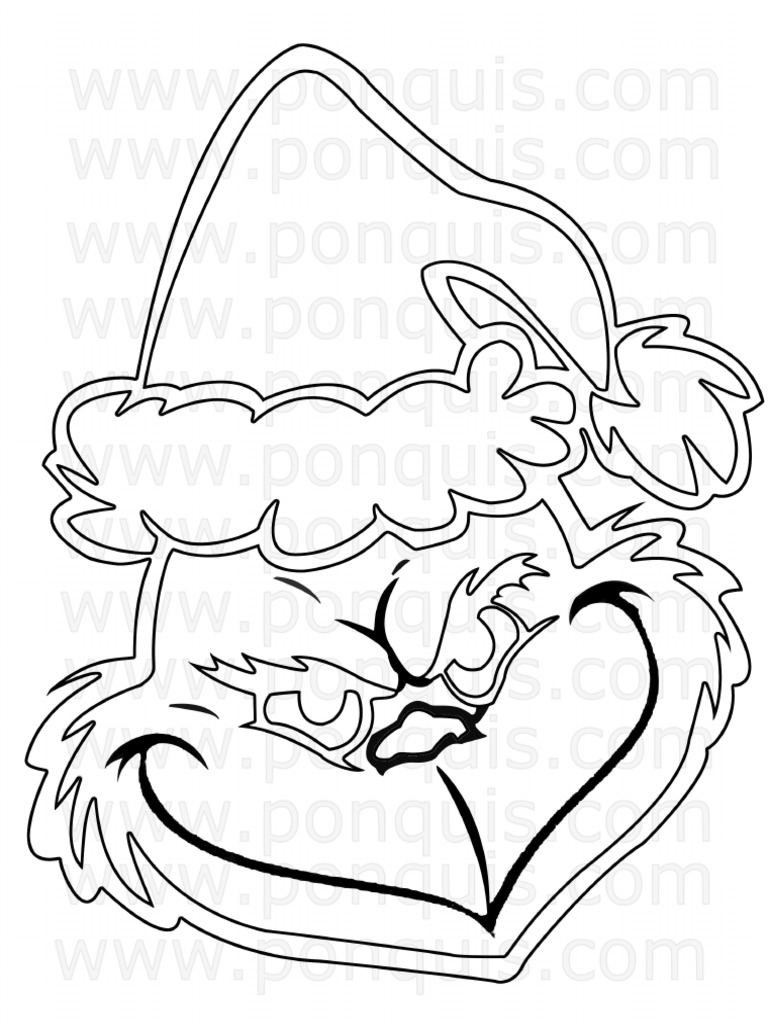 Moldes para Realizar Adorno Decorativo Con El Grinch Ho Ho Ho kg9 | PDF