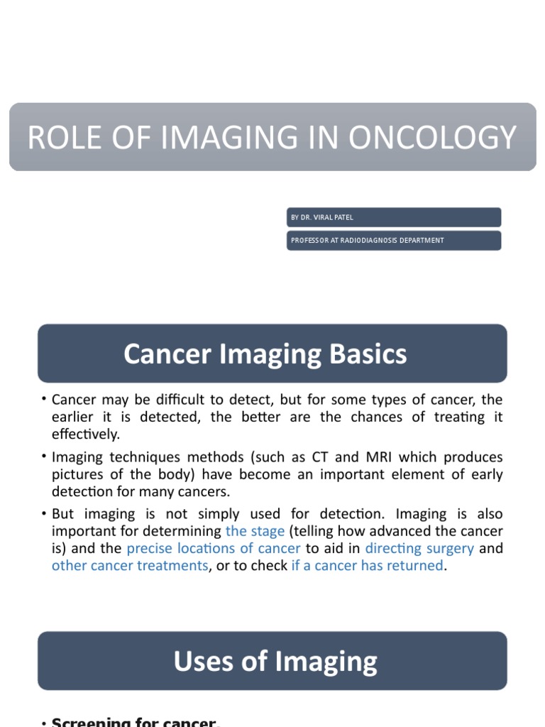 Advances in Imaging for Oncology | PDF | Positron Emission Tomography ...