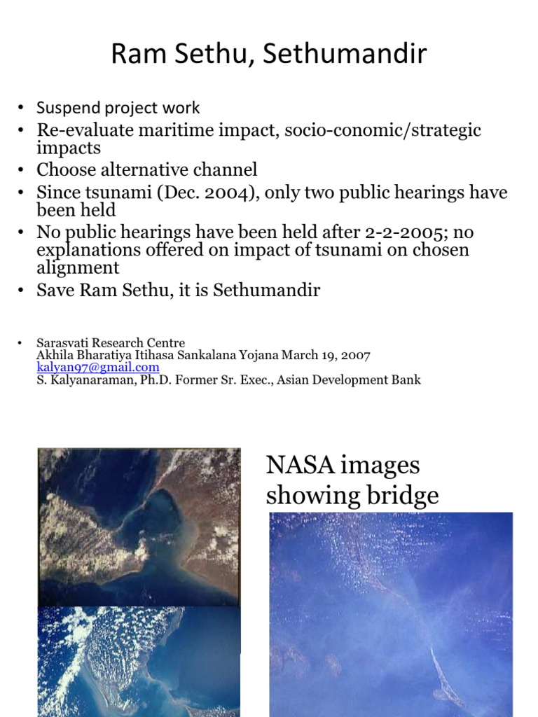 Ram Sethu, Sethumandir | PDF | Tsunami | Energy And Resource