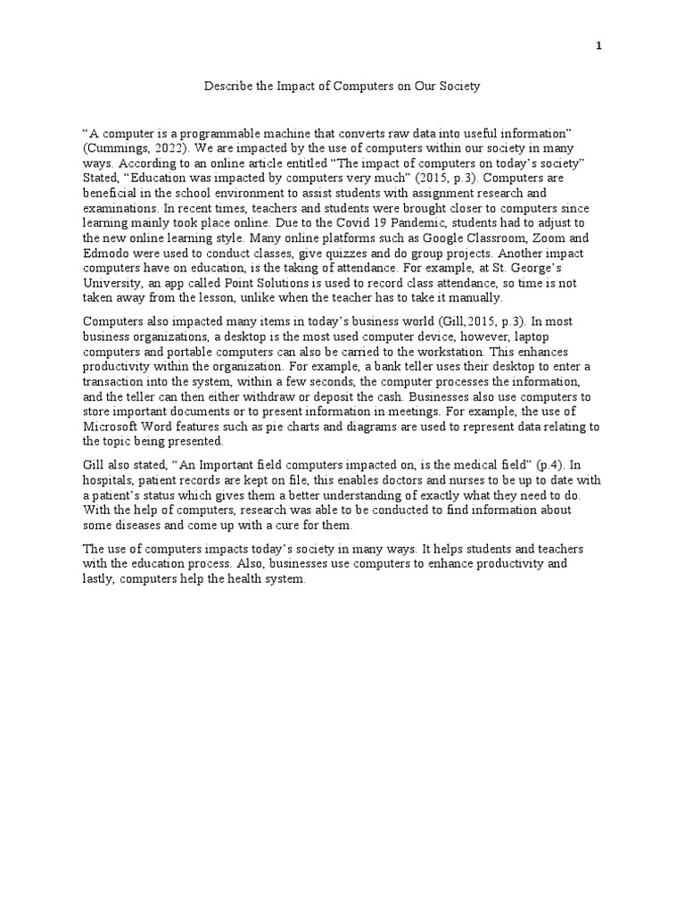 Comp Assignment 1 Pdf Educational Technology Computing
