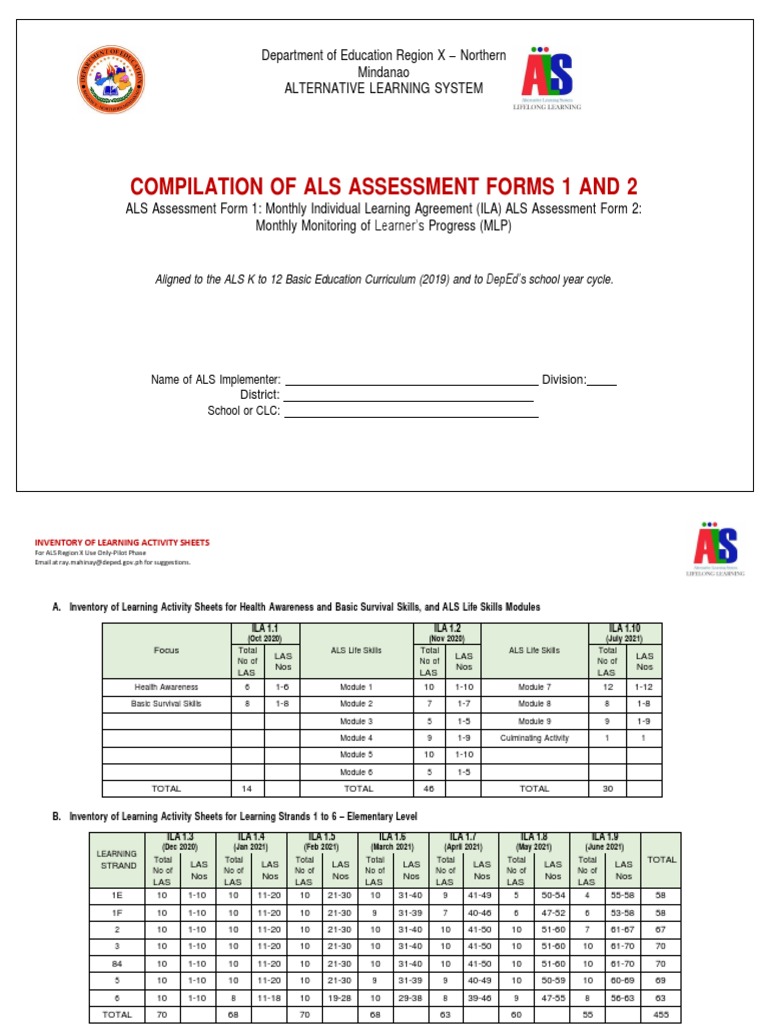 ALS Assessment Forms Compilation | PDF