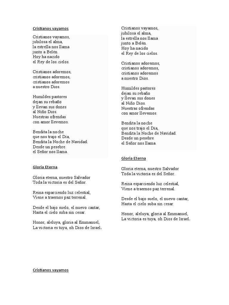 letras villancicos | PDF
