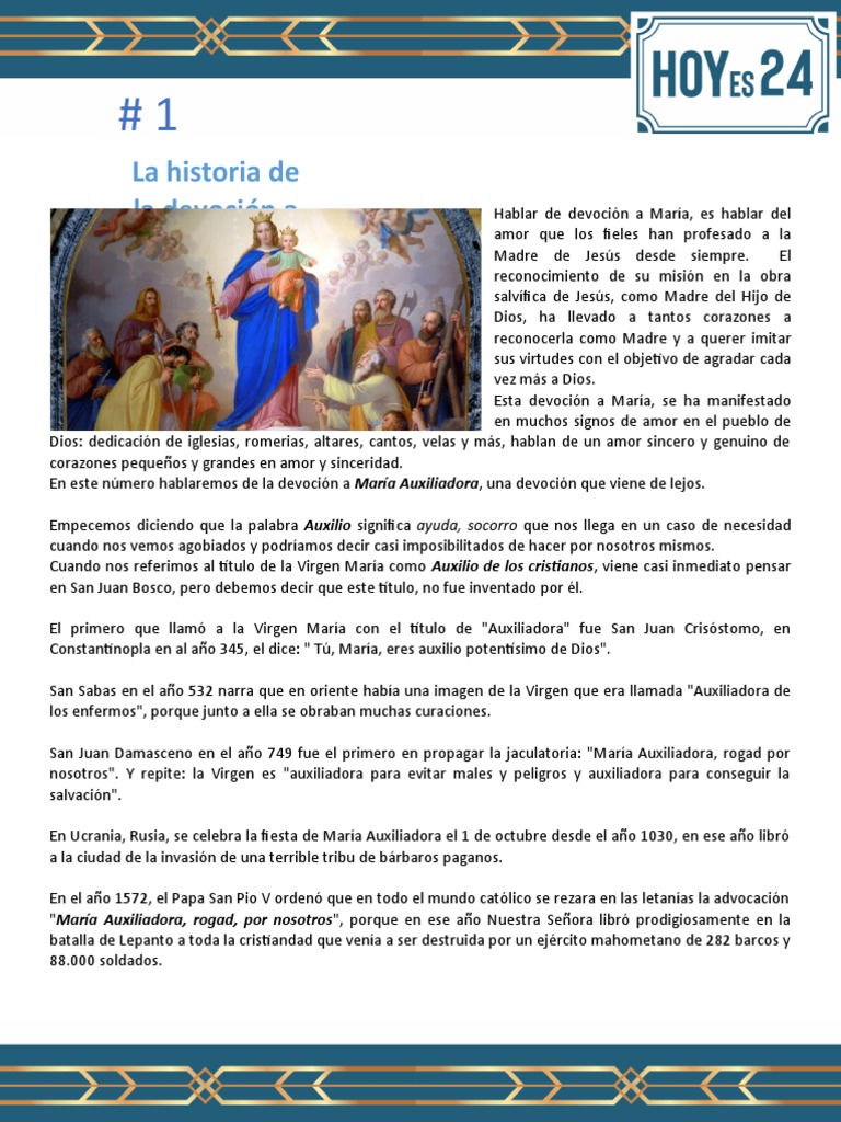 Historia de la devoción a María Auxiliadora | PDF | María, madre de ...