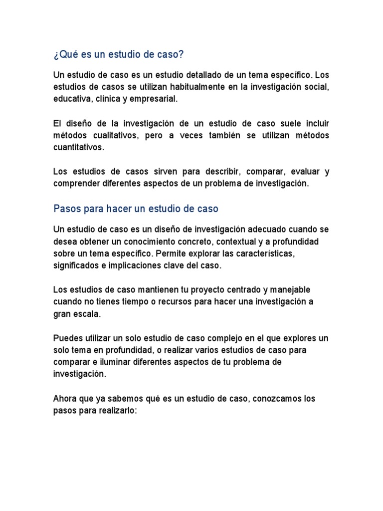 Estudio de Casos | PDF