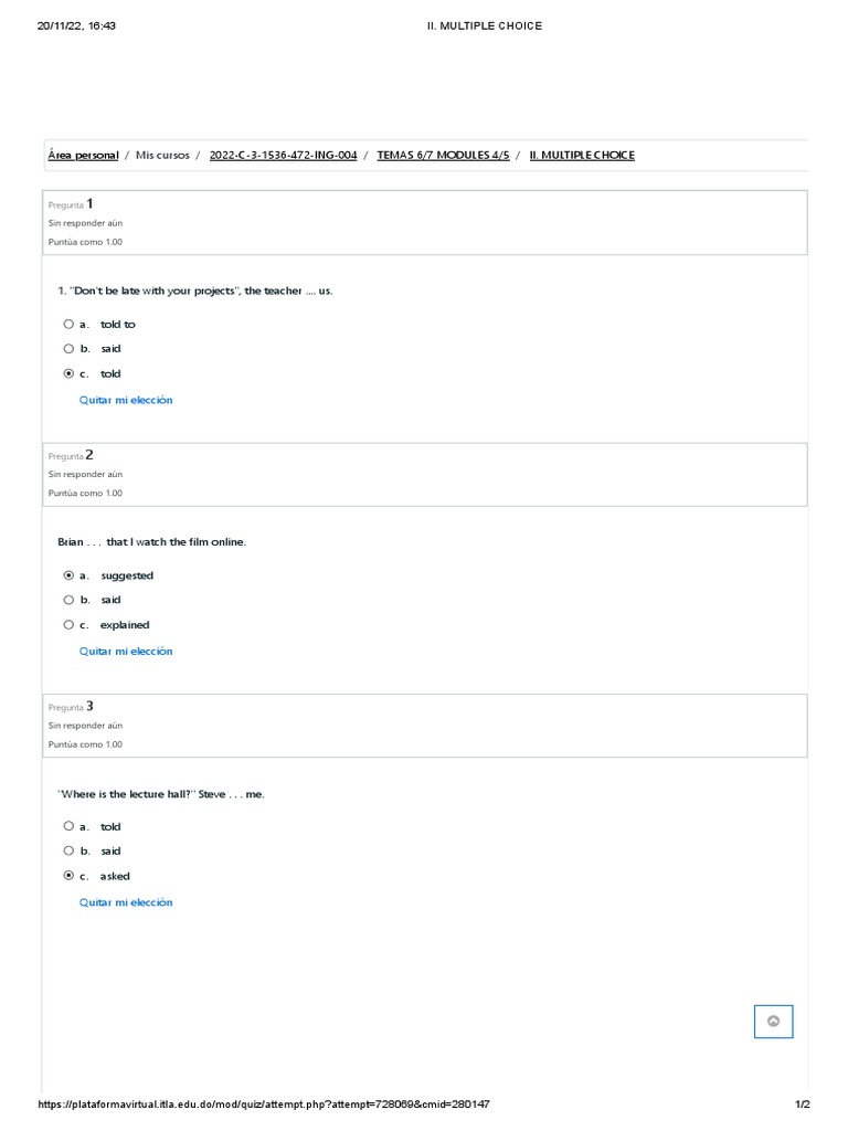 II. Multiple Choice | PDF