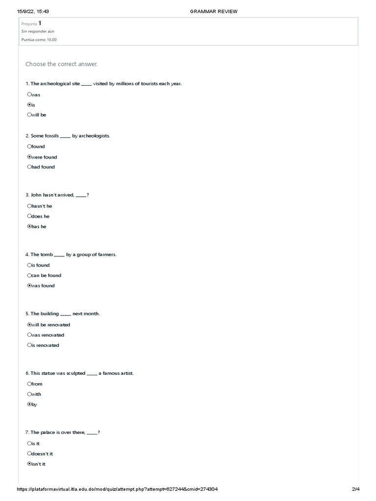 Grammar Review | PDF