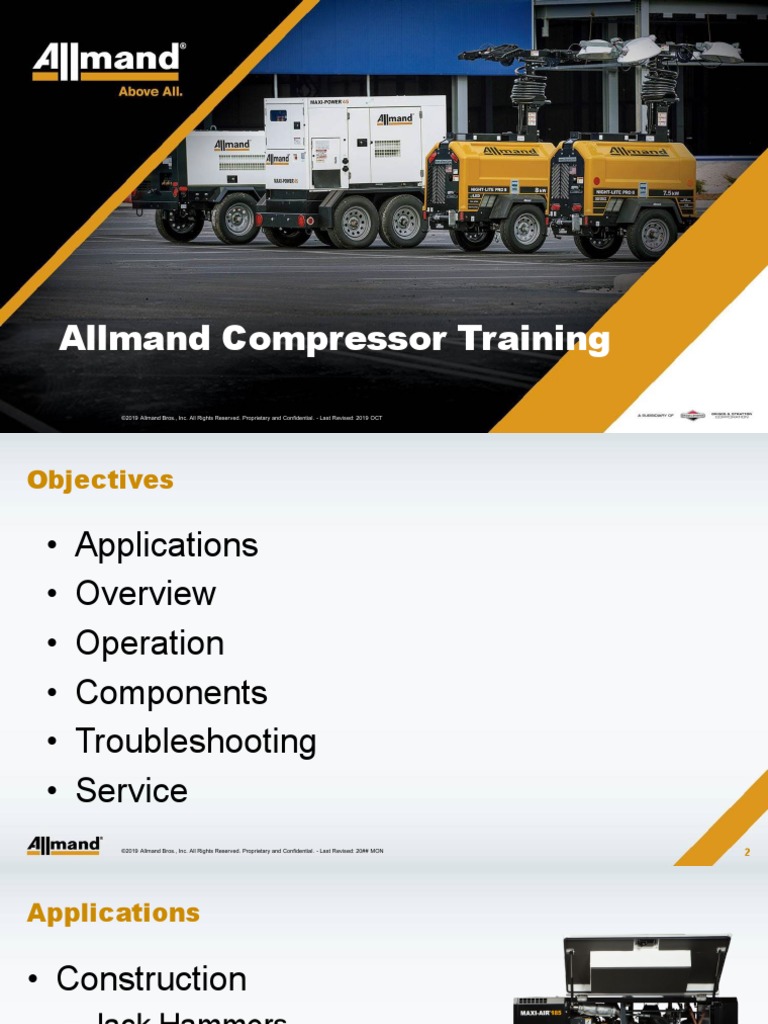 Allmand Compressor Training | PDF | Valve | Piston