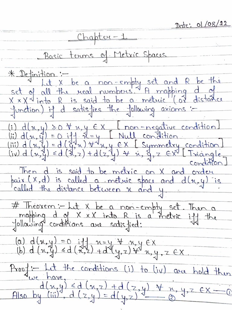 Metric Space 1 | PDF | General Topology | Topology
