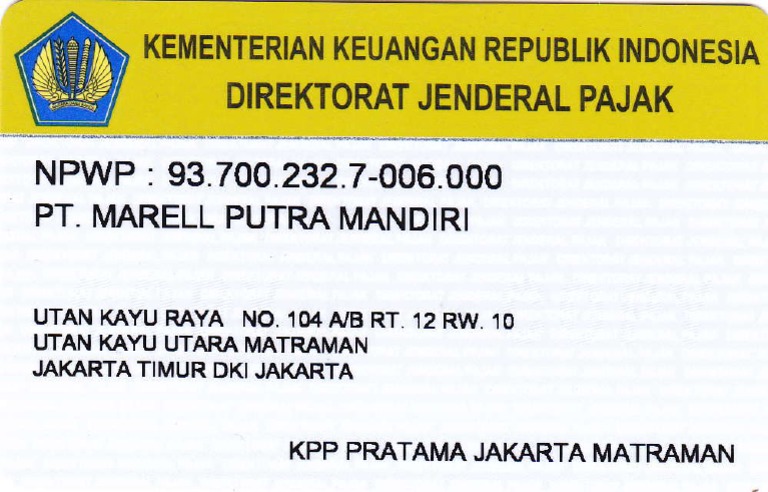 NPWP Perusahaan PDF | PDF