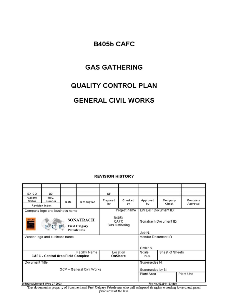Cafc - QCP General Civil Works | PDF | Specification (Technical ...