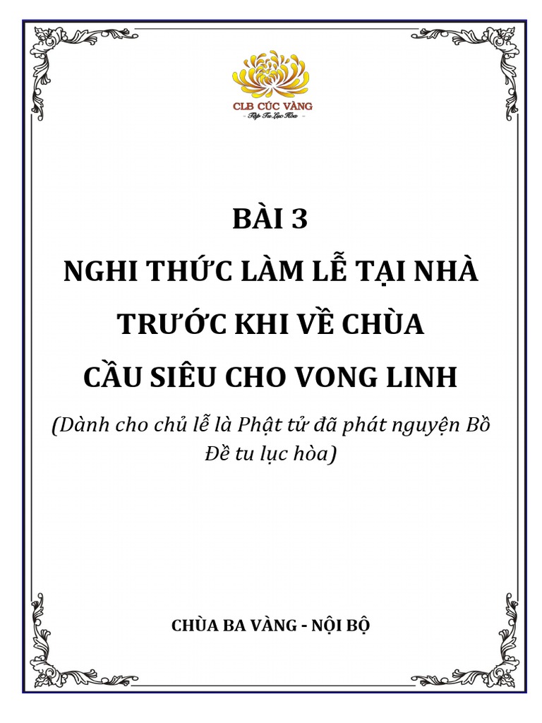 Bai 3 Nghi Thuc Lam Le Tai Nha Truoc Khi Ve Chua Cau Sieu Cho Vong Linh Danh Cho Nguoi DA Phat ...