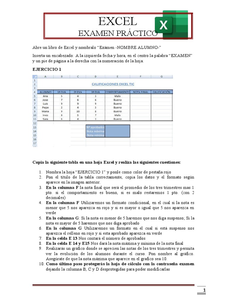 Examen Práctico | PDF | Microsoft Excel | Microsoft Office