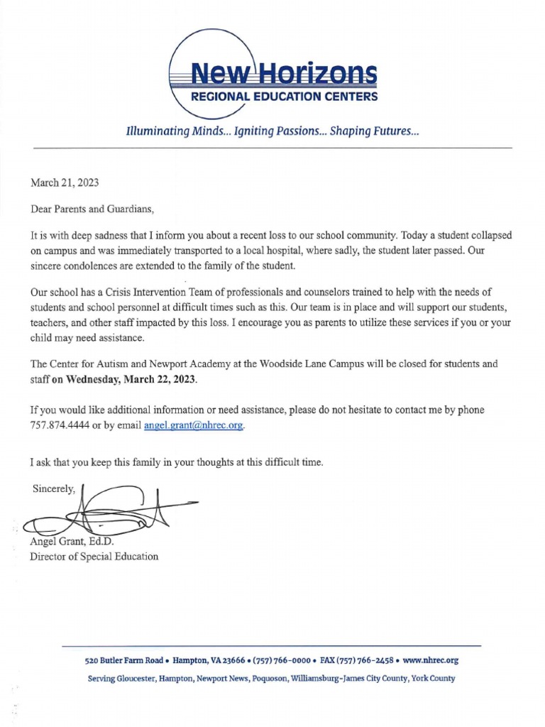 Letter To Parents and Guardians | PDF