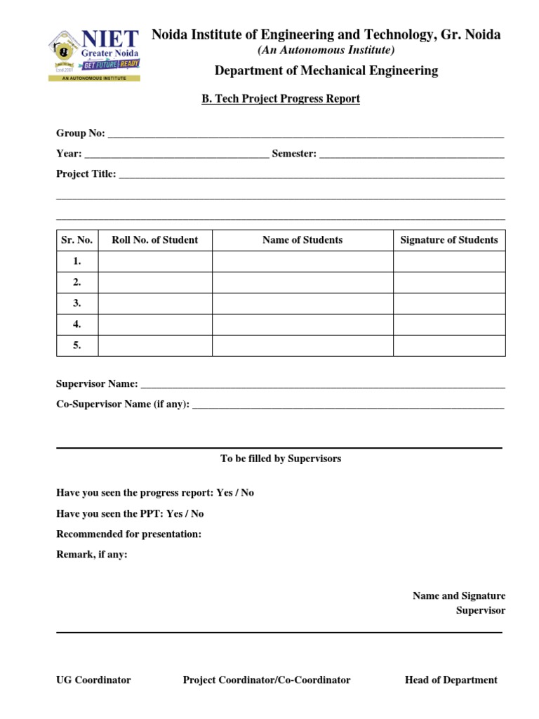 B.Tech - Project Progress Report | PDF